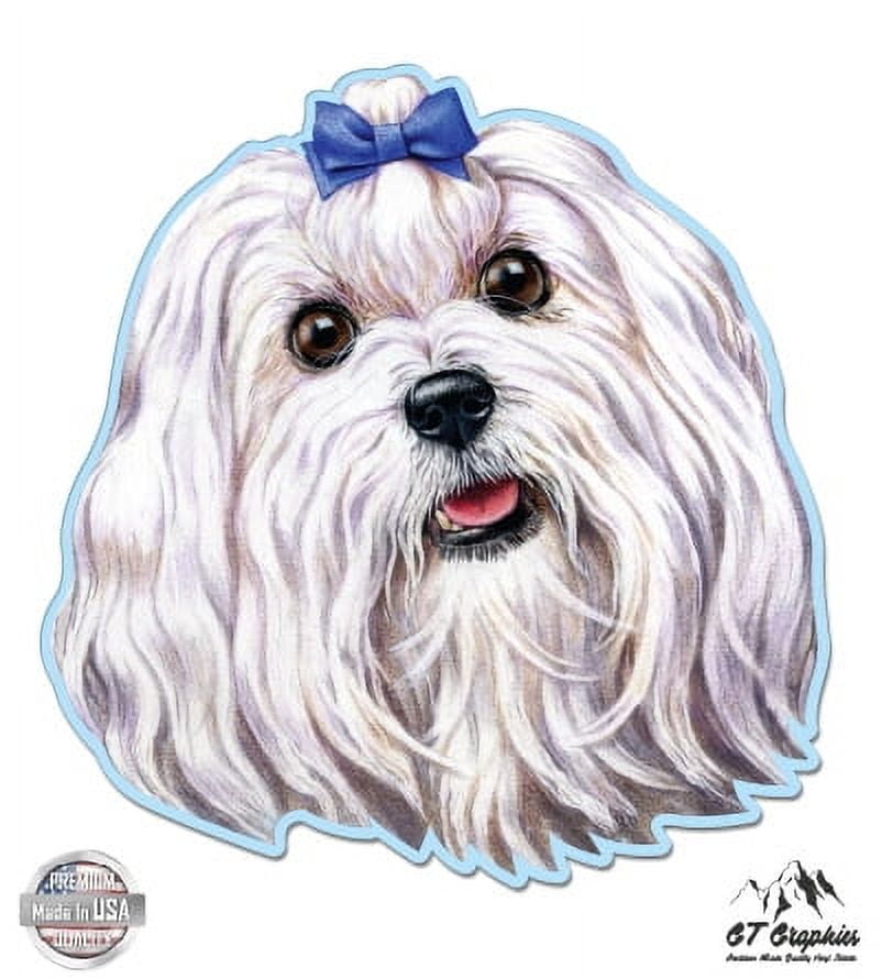 Maltese - 3" Vinyl Sticker - For Car Laptop I-Pad Phone Helmet Hard Hat ...