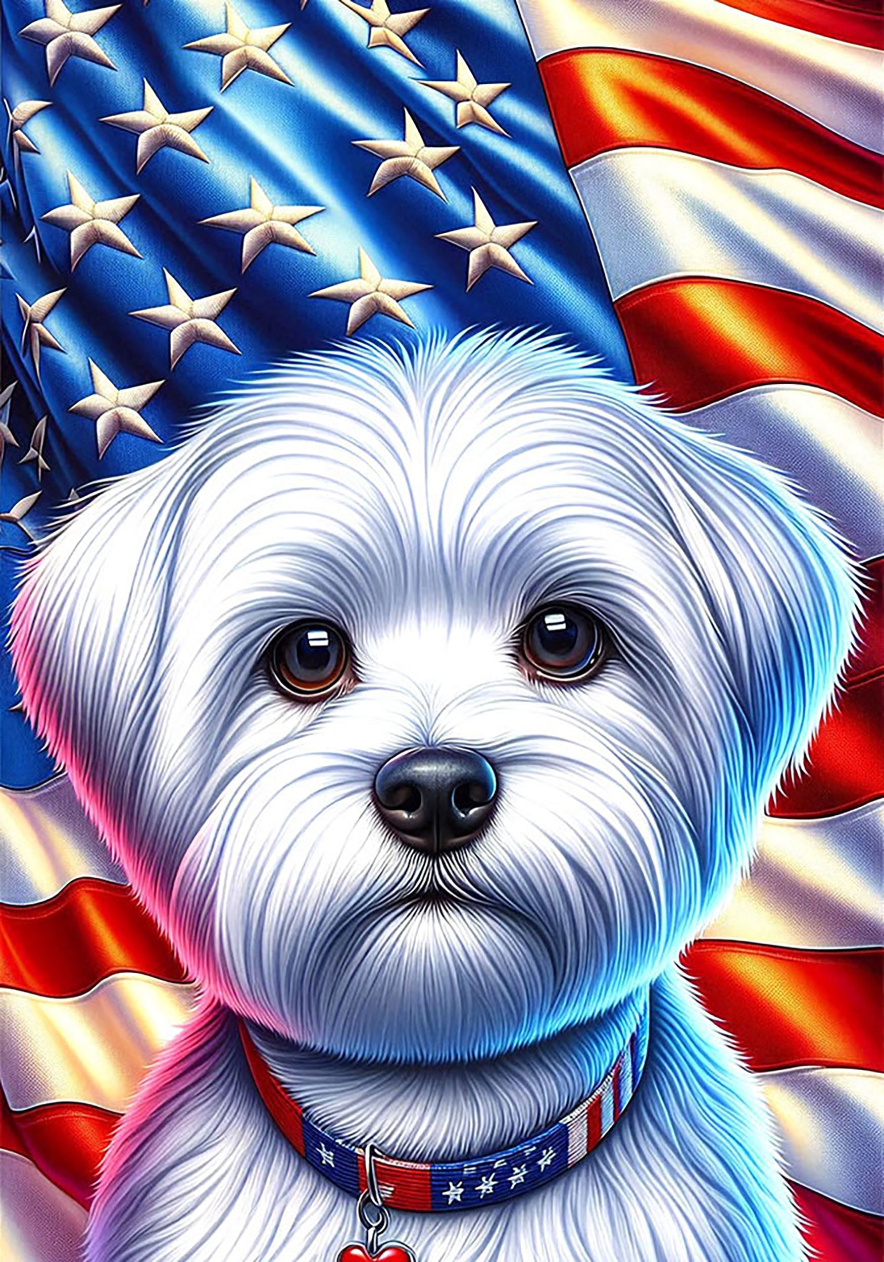 Maltese - Best of Breed DCR Patriotic III Outdoor House Flag Mailbox ...