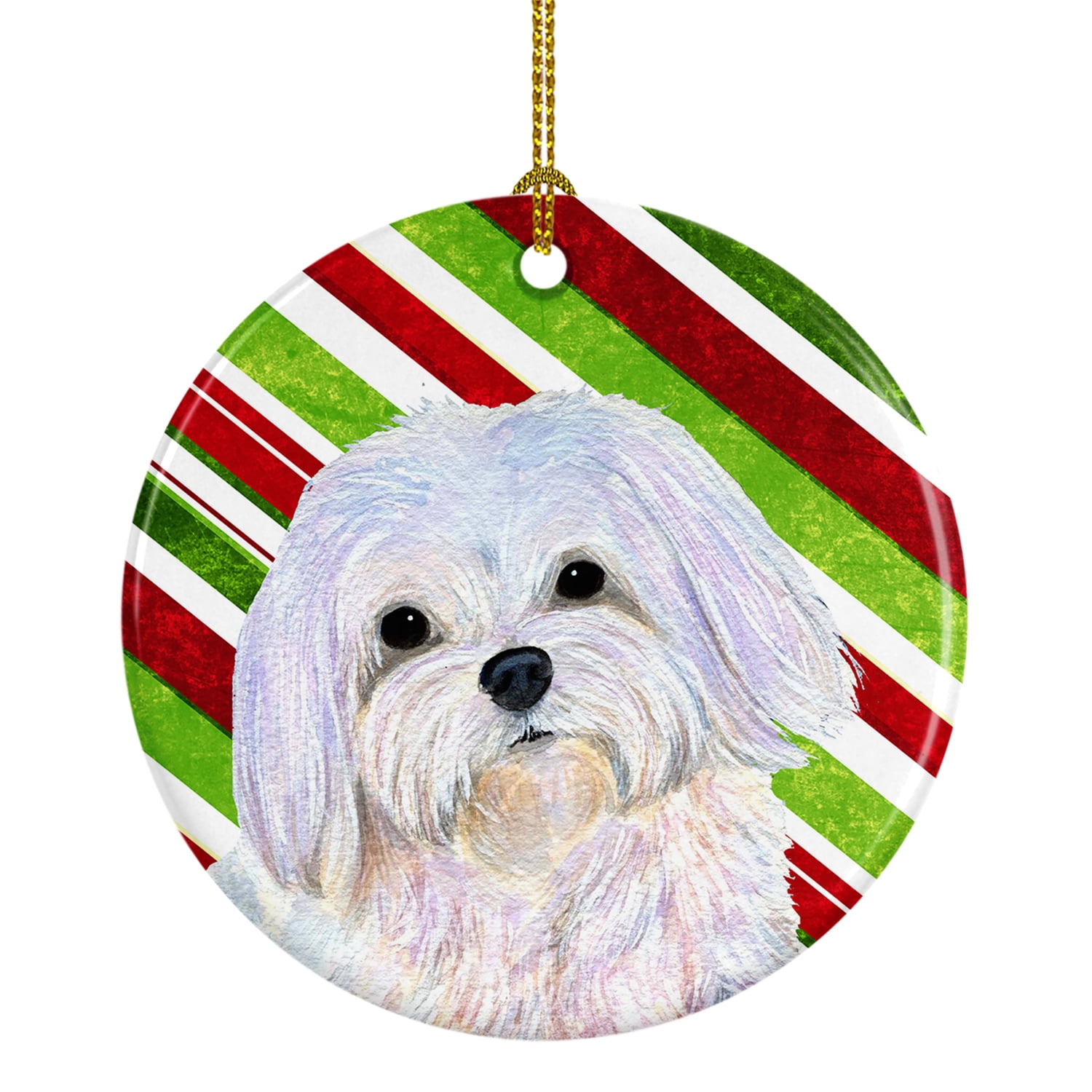Maltese Candy Cane Holiday Christmas Ceramic Ornament SS4551 - Walmart.com