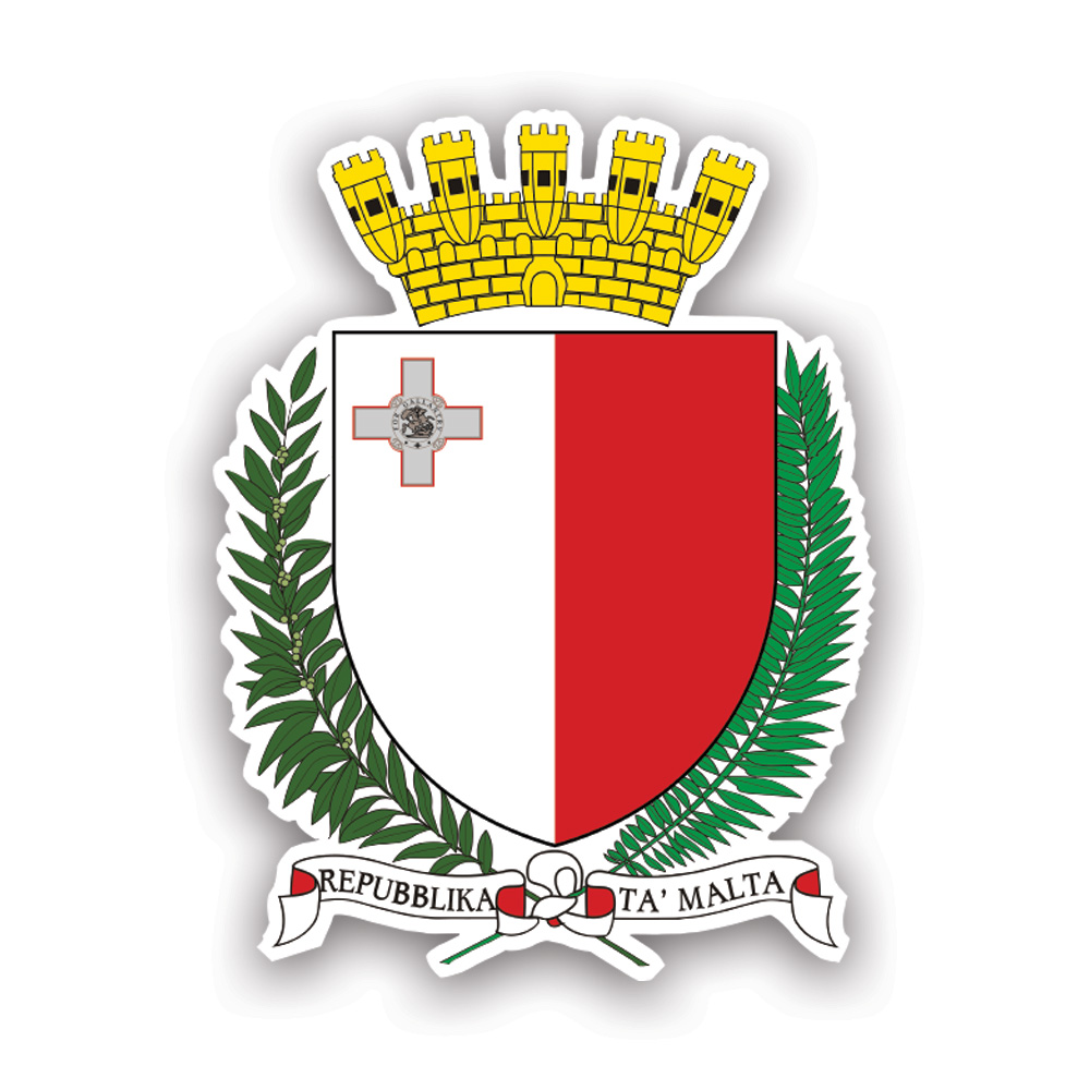 Maltese Coat of Arms Sticker Decal - Self Adhesive Vinyl - Weatherproof ...