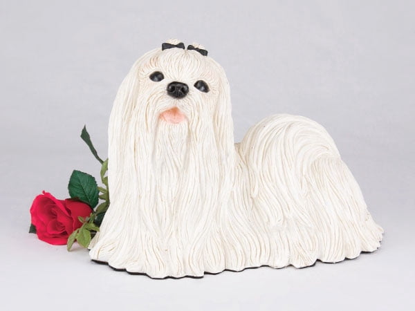 Maltese Cremation Pet Urn for a Dog Memorial in remembrance of your ...