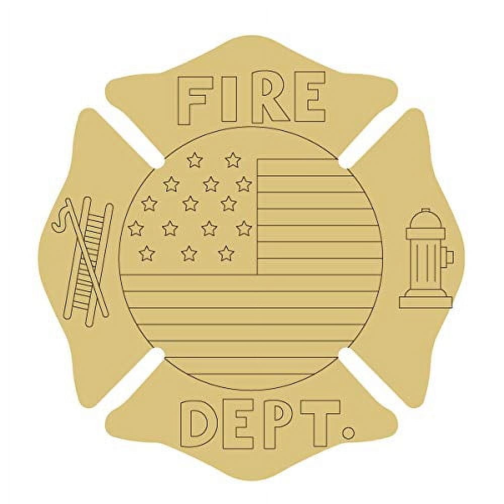Maltese Cross Design by Lines Cutout Unfinished Wood Fireman Door ...