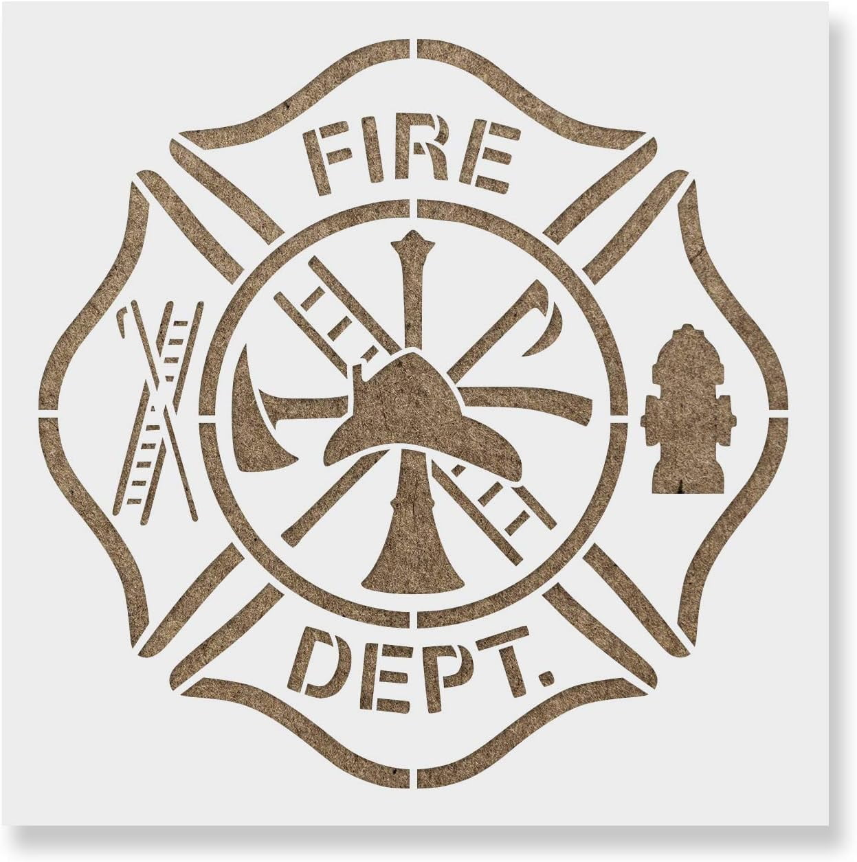 Maltese Cross Fire Department Stencil - Firefighter Stencil, Maltese ...