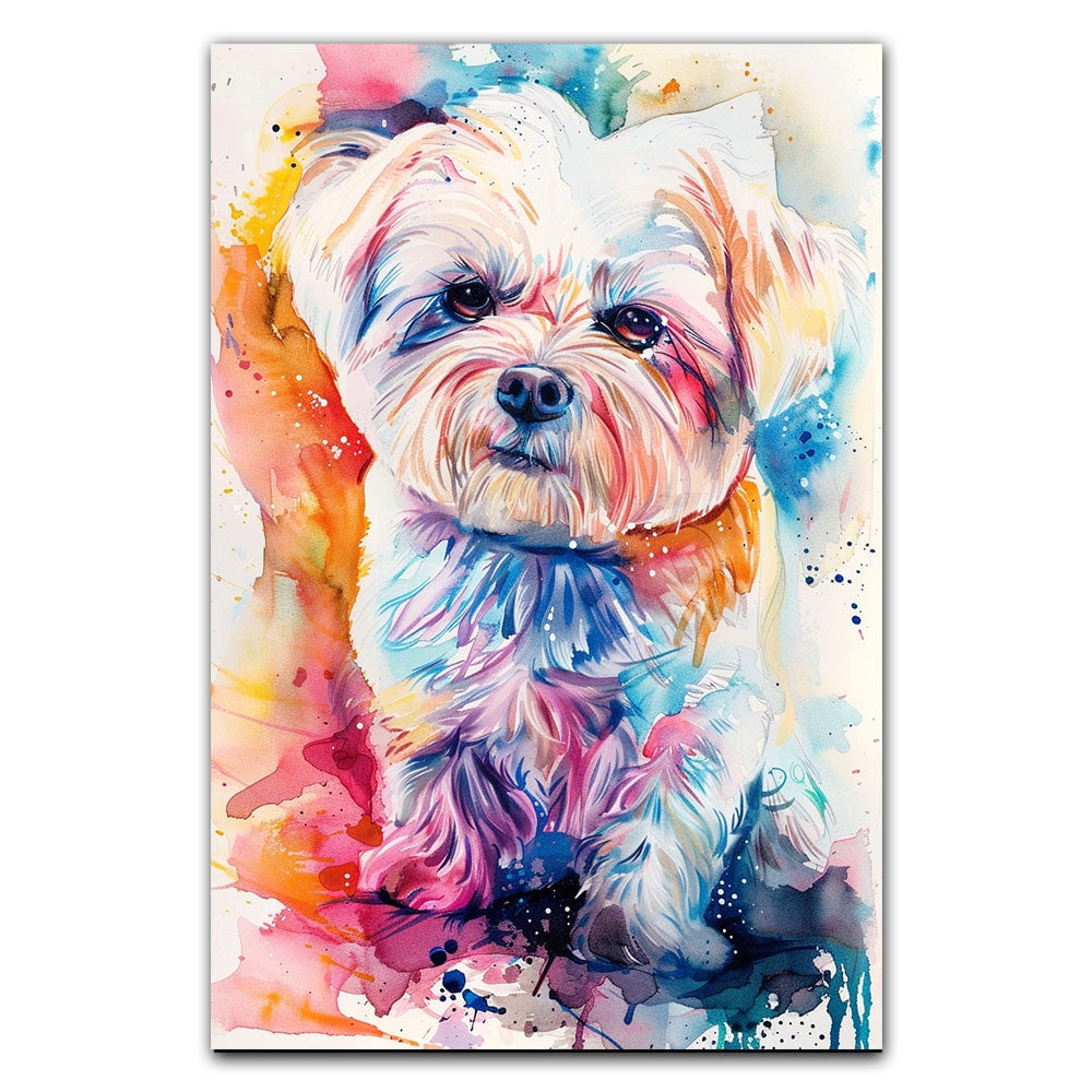 Maltese Dog Art Print Poster, Wall art Painting Decor Maltese Dog Decor ...