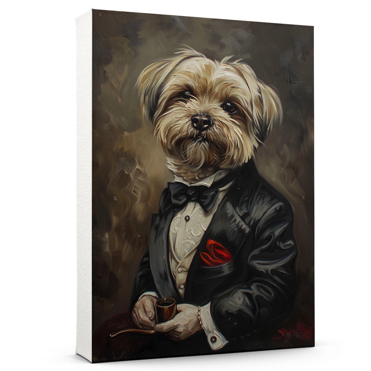 Maltese Dog Painting Poster Art Print Home Dog Canvas Wall Art Bedroom ...