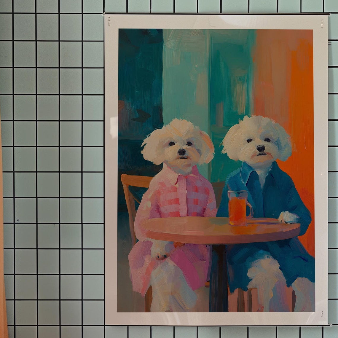 Maltese Dog Poster, Gift For Dog Lovers, Pastel Color Decor, Trendy ...