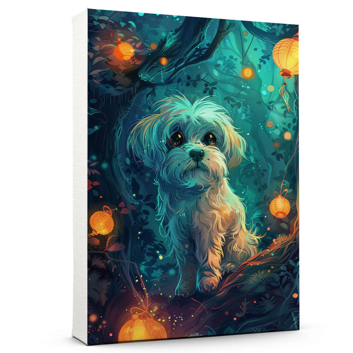 Maltese Dog Poster Unframe Wall Art & Decor , Maltese Dog Canvas Frame ...