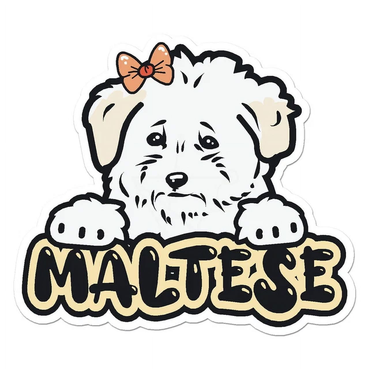 Maltese Dog Puppy Sticker Phone Decal Water Bottle Stickers Car Decals ...