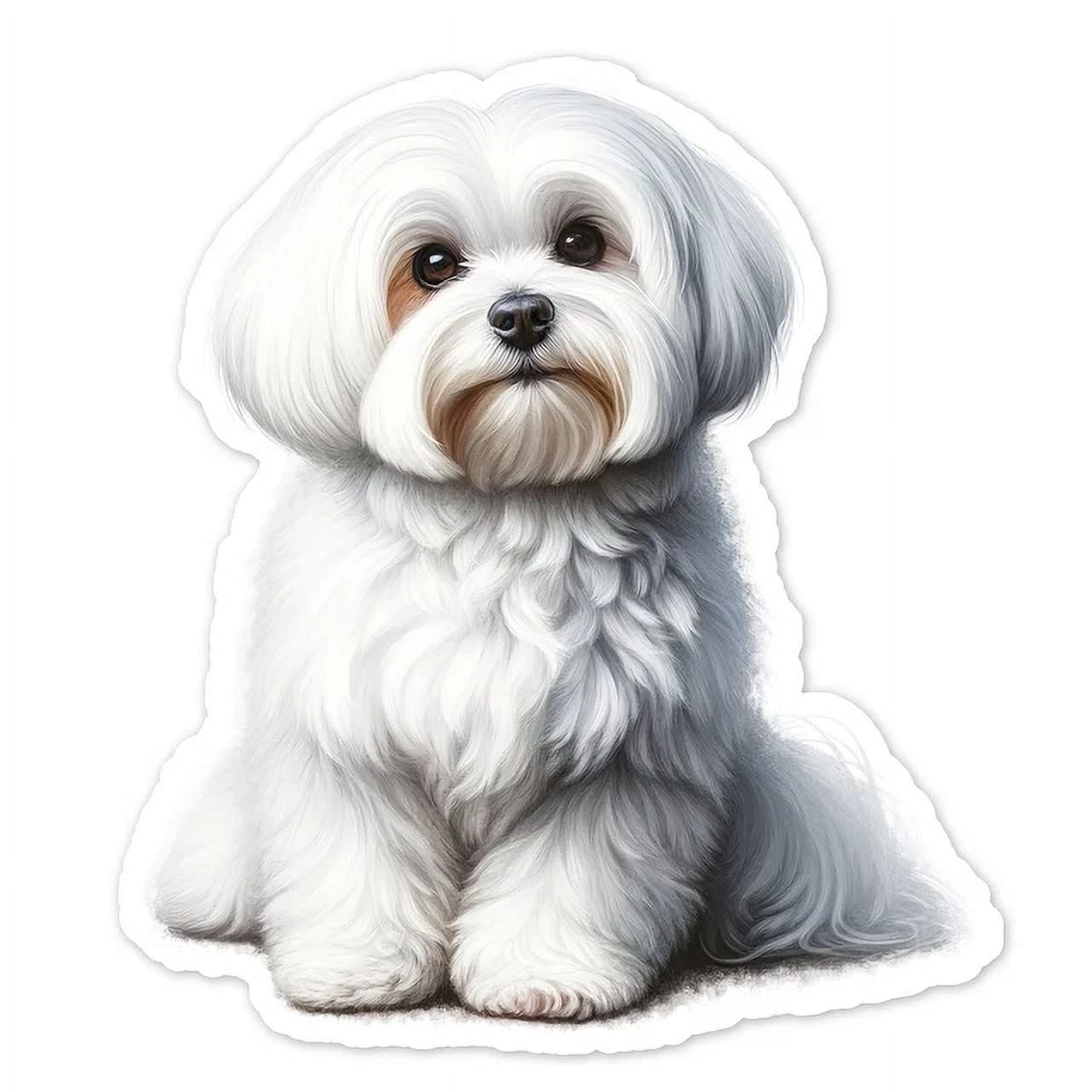 Maltese Dog Sticker, Water Resistant, Water Bottle, Laptop ...