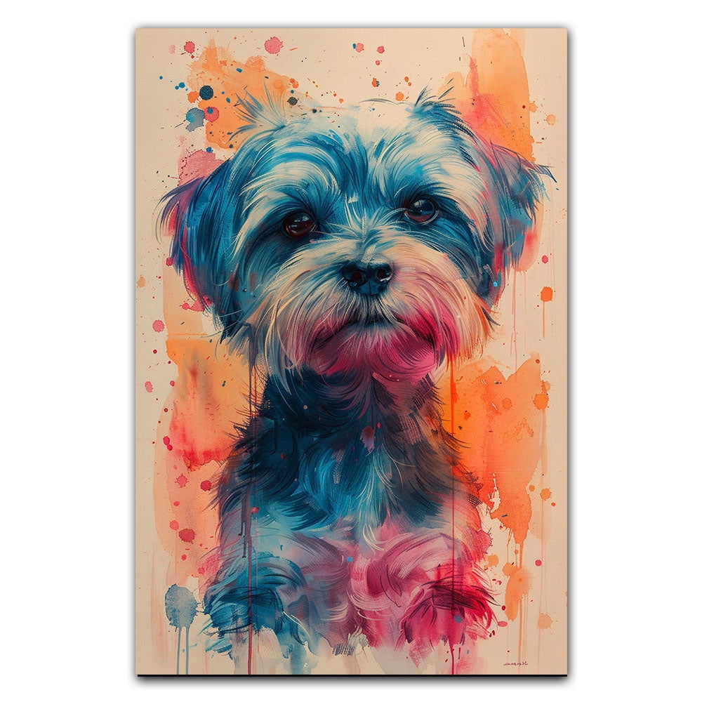 Maltese Dog Wall Art Maltese Picture Poster Print Funny Colorful Animal ...