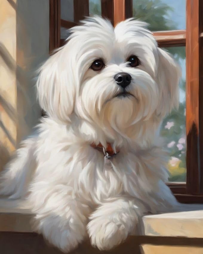 Maltese Dog On Windowsill 500 Piece Jigsaw Puzzle Suitable for All ...