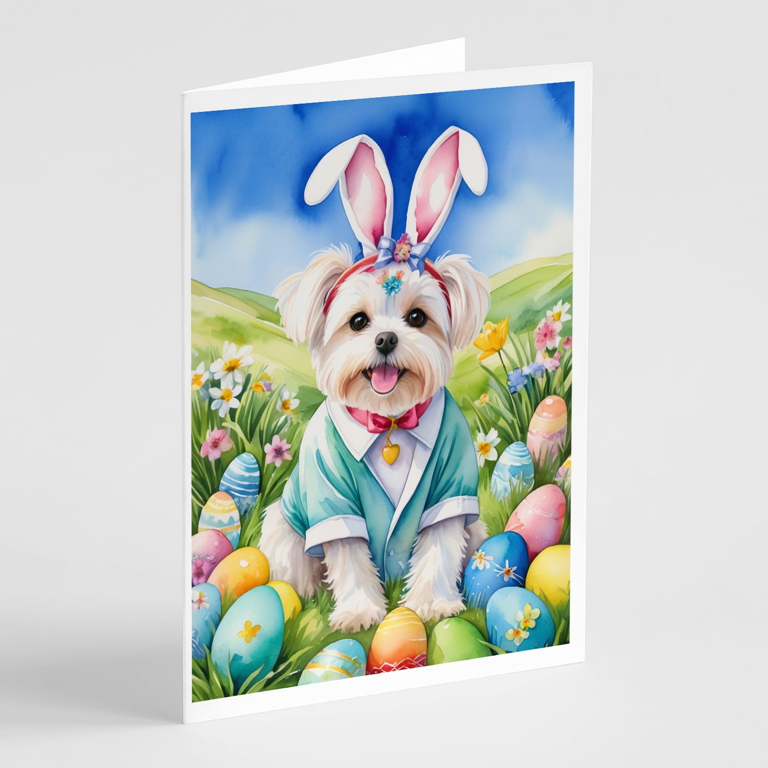 Maltese Easter Egg Hunt Greeting Cards Pack of 8 7 in x 5 in - Walmart.com