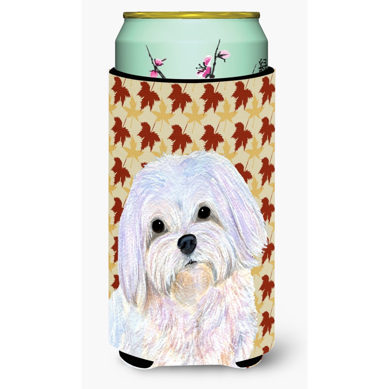 Maltese Fall Leaves Portrait Tall Boy Hugger - Walmart.com