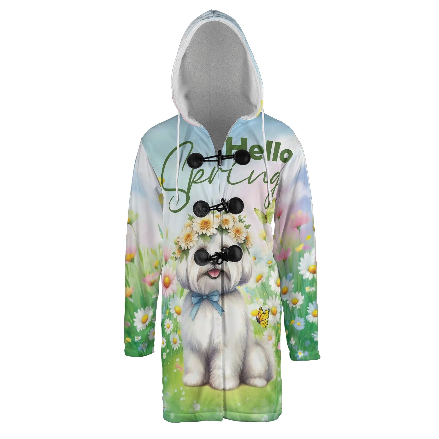 Maltese Hello Spring Time Flower Floral Nature All Over Print 3D Hooded ...