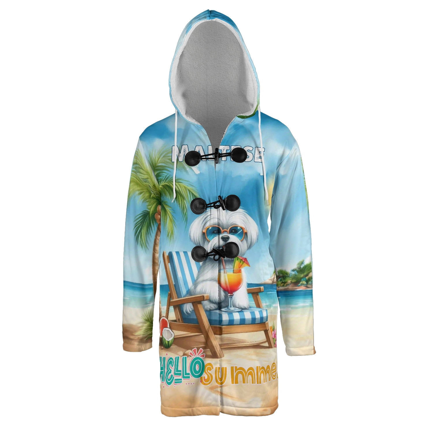 Maltese Hello Summer Beach Theme with Sunglasses and Tropical Cocktail ...