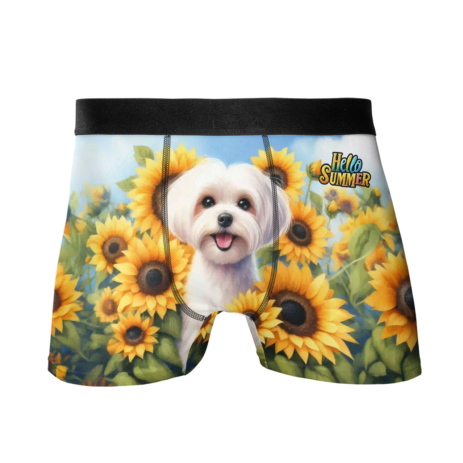 Maltese Hello Summer Sunshine Sunflowers Spring Retro Vintage All Over ...