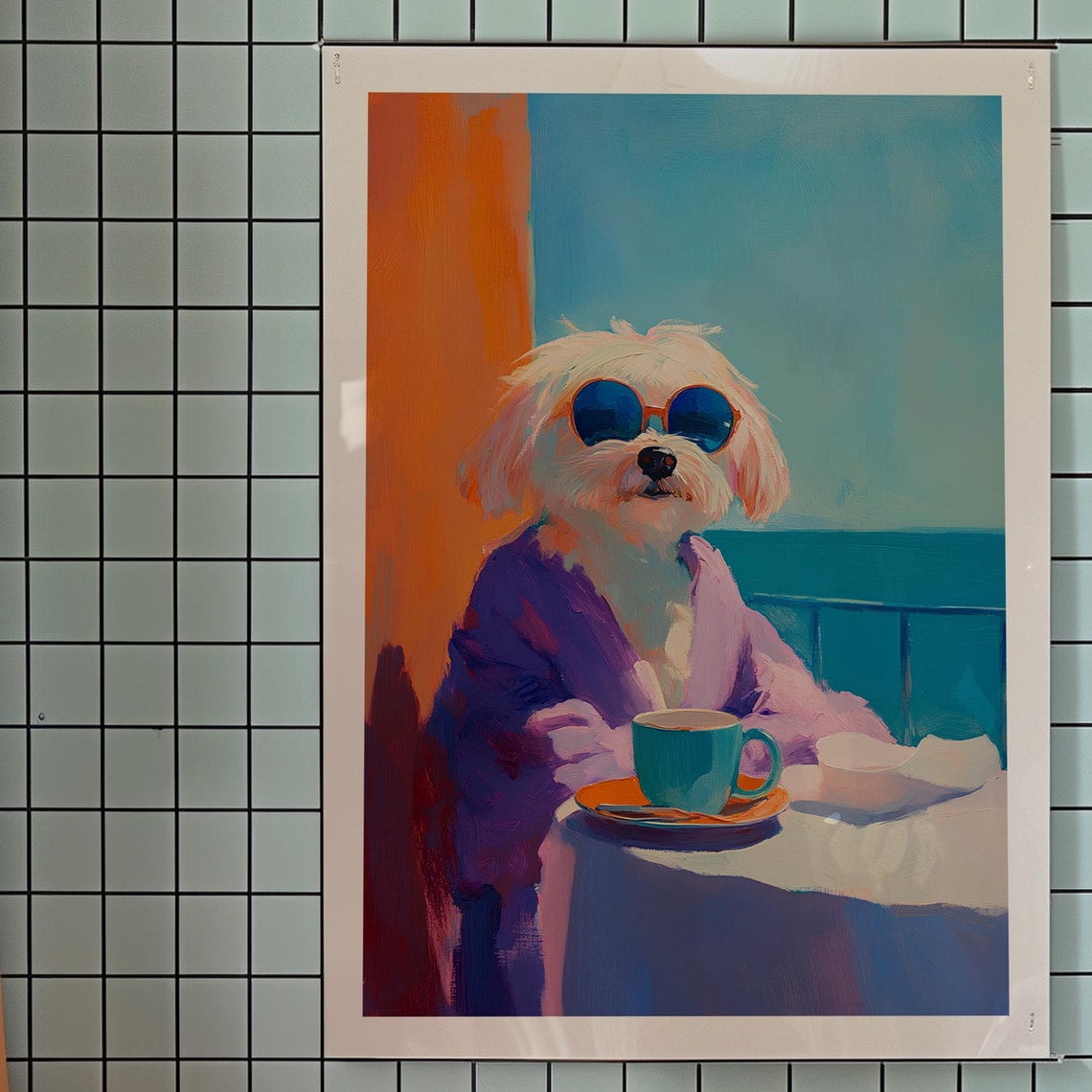 Maltese Poster, Gift For Dog Lovers, Dopamine Decor, Kitsch Aesthetic ...