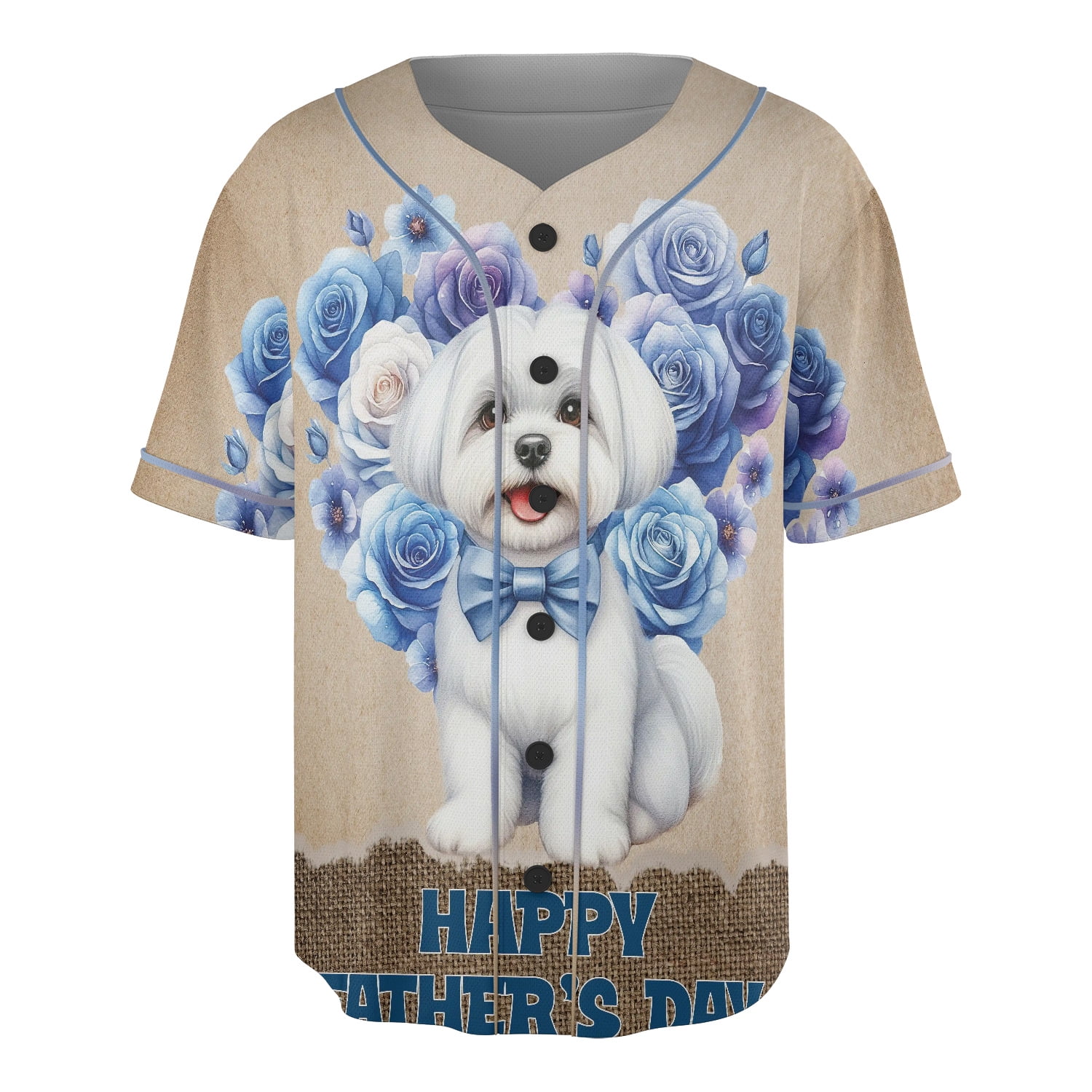 Maltese Proud Dad Happy Father's Day All Over Print 3D Baseball Shirt ...