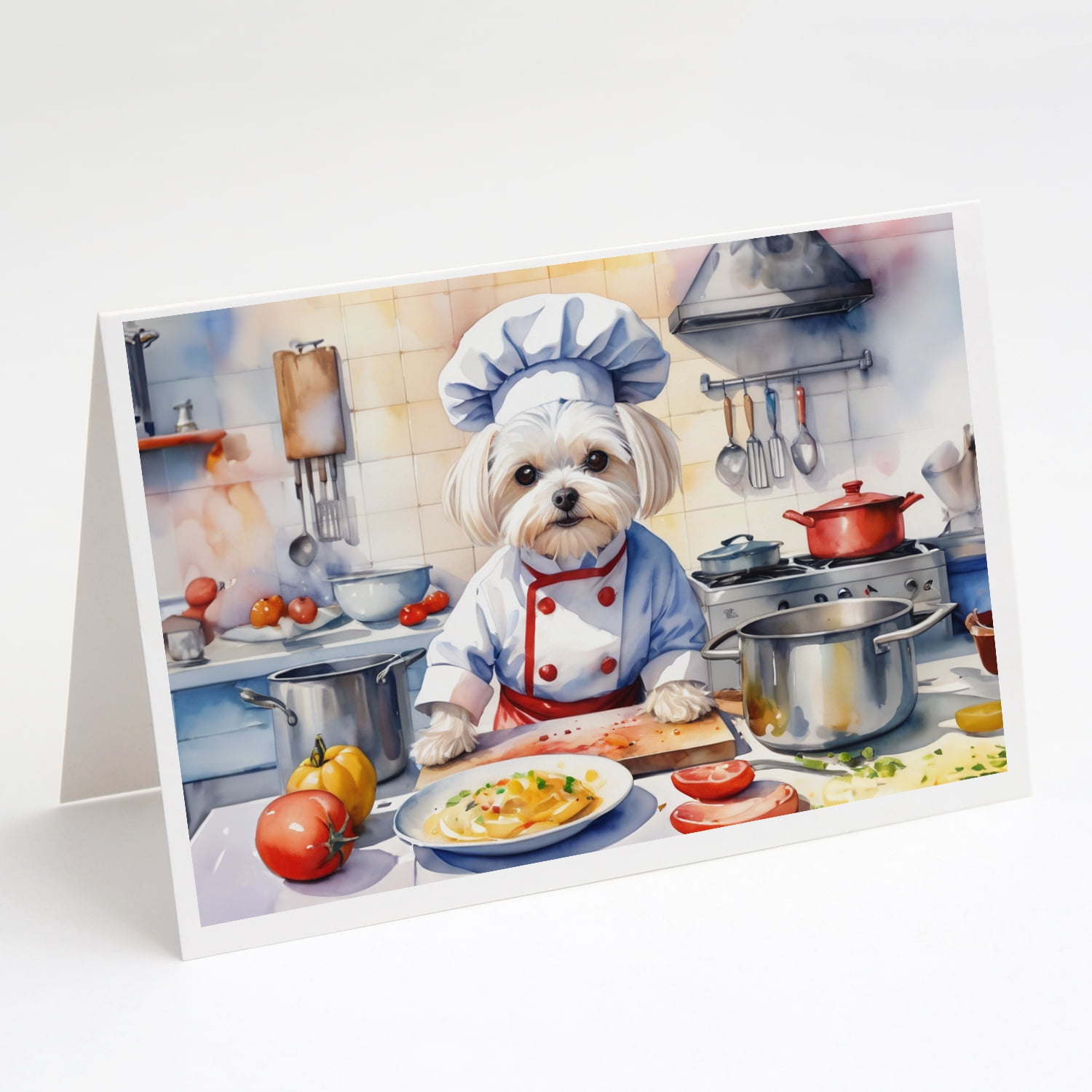 Maltese The Chef Greeting Cards Pack of 8 7 in x 5 in - Walmart.com