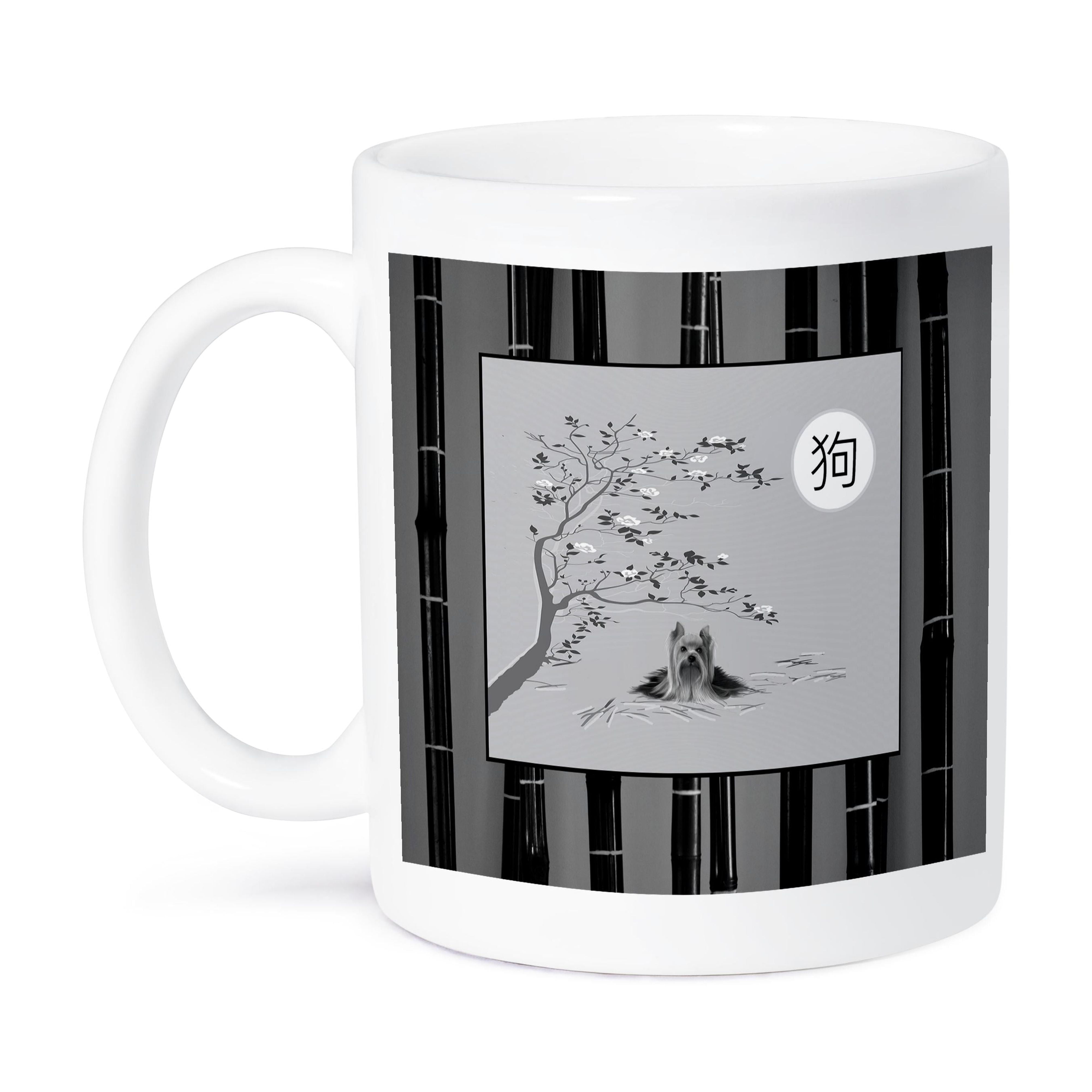 3dRose, Maltese Under Plum Tree, Chinese Sign of the Dog, Gray, Black ...