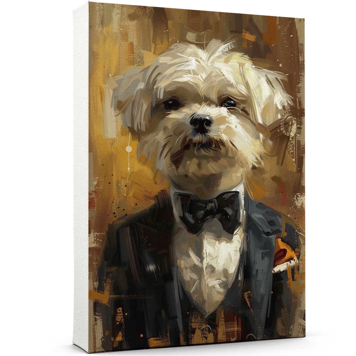 Maltese Wall Art Abstract Dog Posters - Maltese Dog Canvas Wall Art For ...
