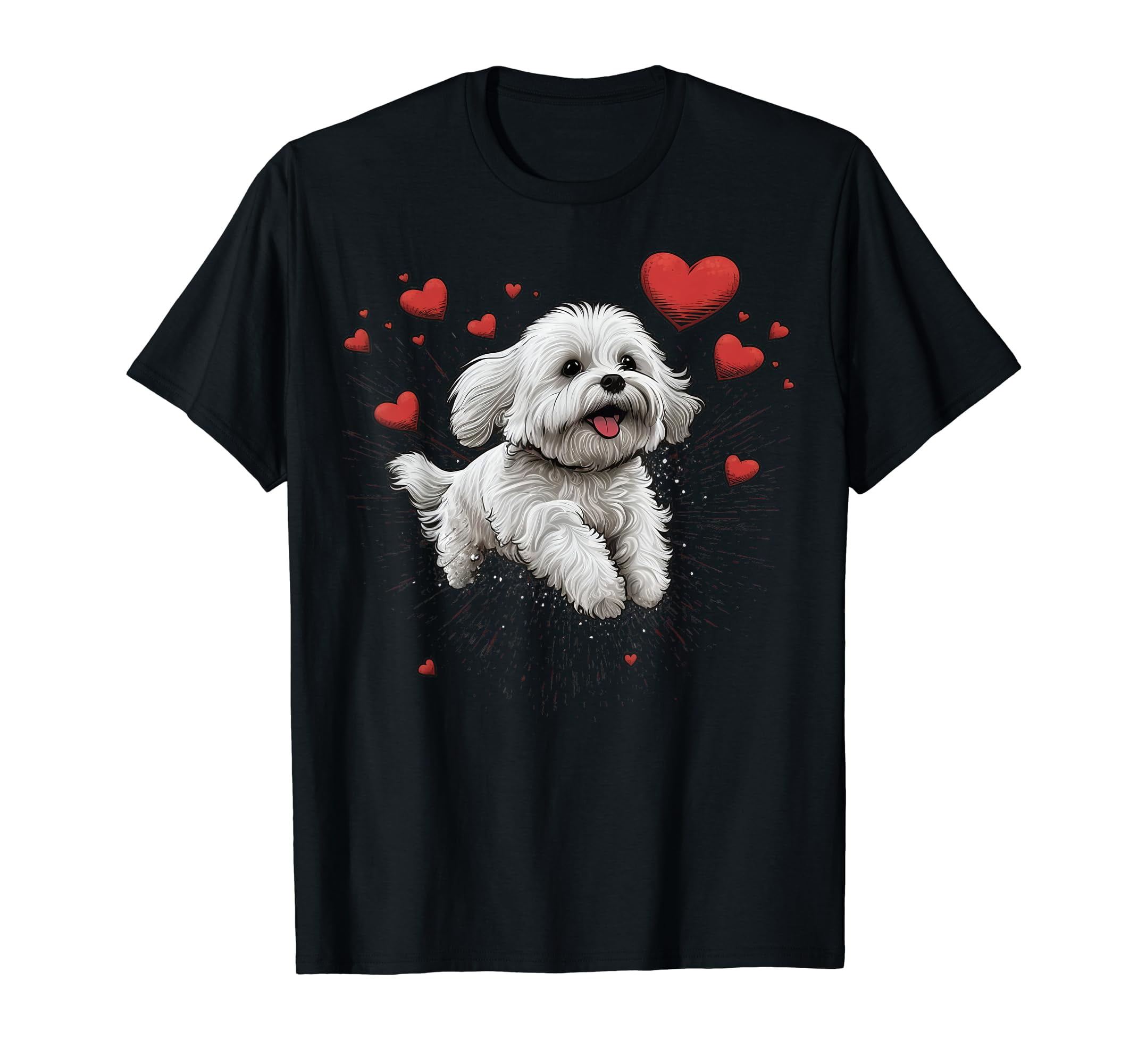 Maltese dog Love Heart for Valentines Day Maltese dog Lover T-Shirt ...