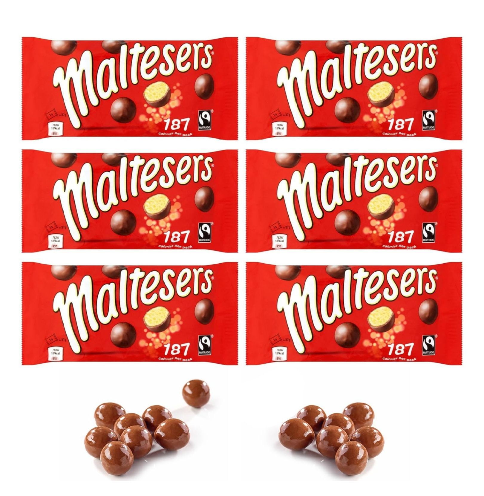 Maltesers Chocolate 37 gram bags - Honeycomb Spheres Covered In A ...