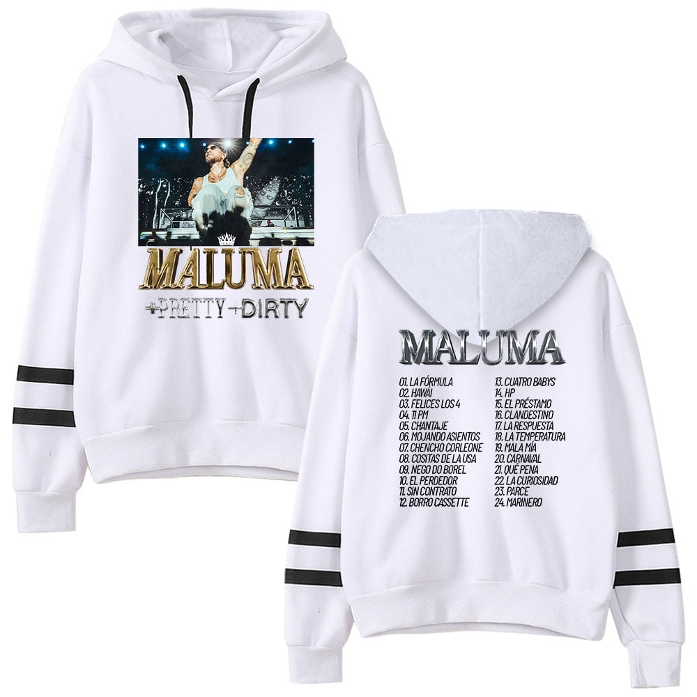Maluma Medallo en el Mapa 2025 Tour Merch Double Bar Hoodie Long Sleeve ...