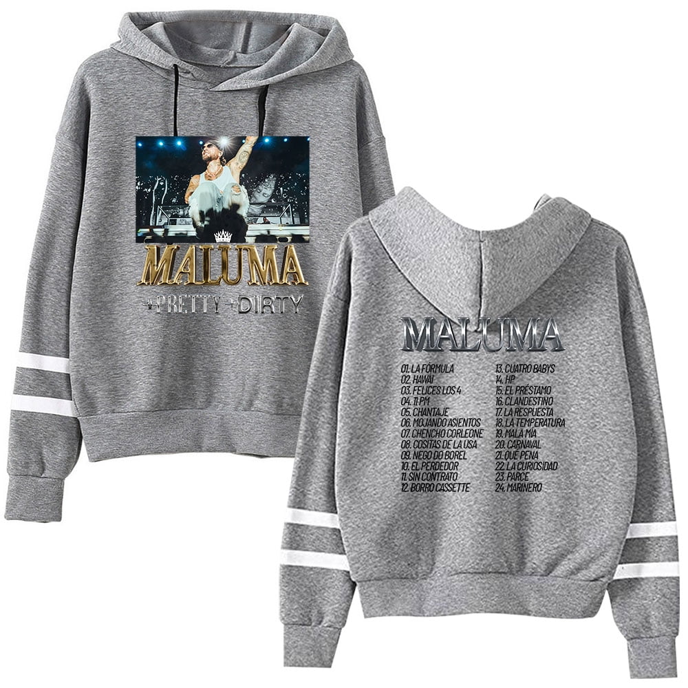 Maluma Medallo en el Mapa 2025 Tour Merch Double Bar Hoodie Long Sleeve ...