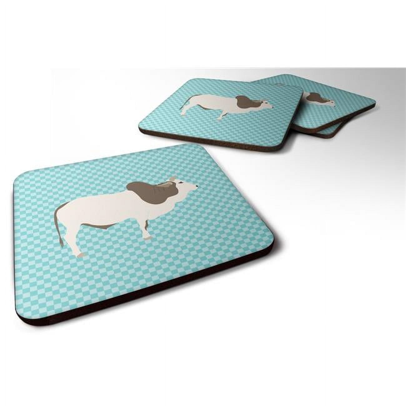 Malvi Cow Blue Check Foam Coaster - Set of 4 - Walmart.com
