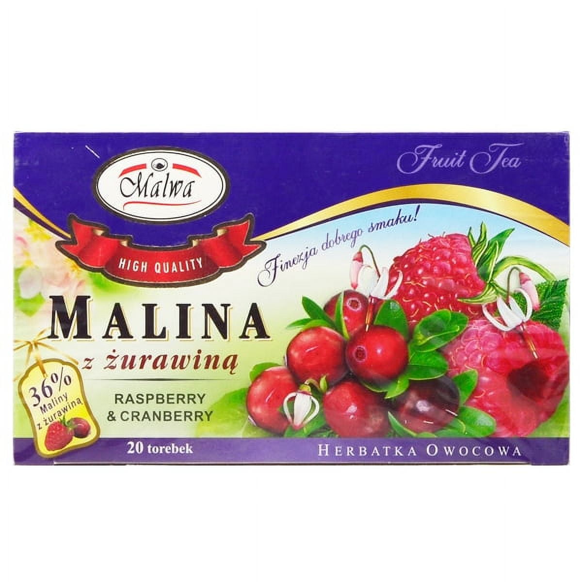 Malwa Raspberry and Cranberry Fruit Tea 40g/1.4oz (20 teabags ...