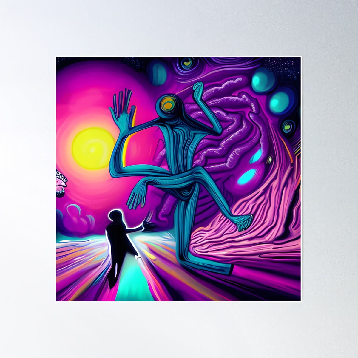 Mam And Alien Poster Wall Art, Modern Wall Decor For Living Room ...