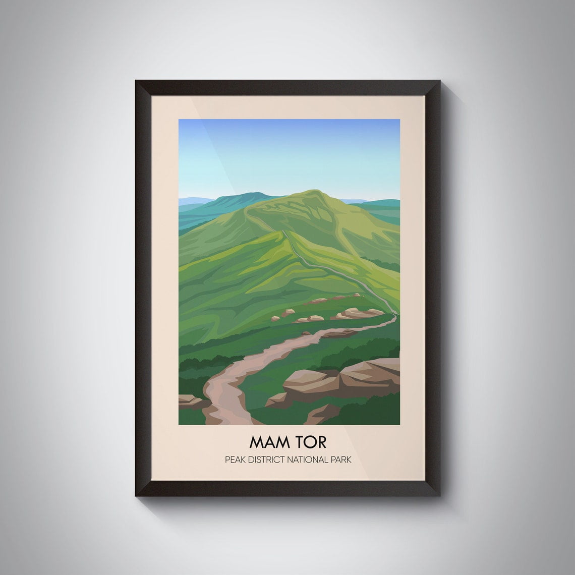 Mam Tor Poster, Derbyshire, Peak District National Park, Castleton ...