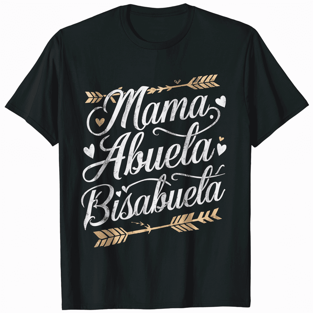 Mama Abuela Bisabuela Mothers Day Grandma Spanish Flower T-Shirt ...