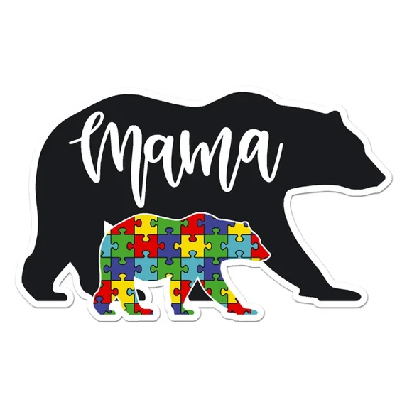 Mama Bear Autism Sticker Phone Decal Water Bottle Stickers Car Decals ...