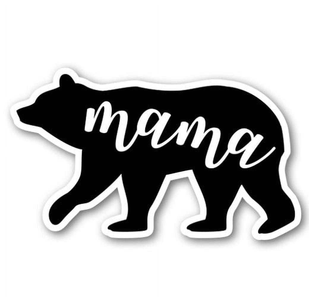 Mama Bear Black - 3" Vinyl Sticker - For Car Laptop Water Bottle Phone ...