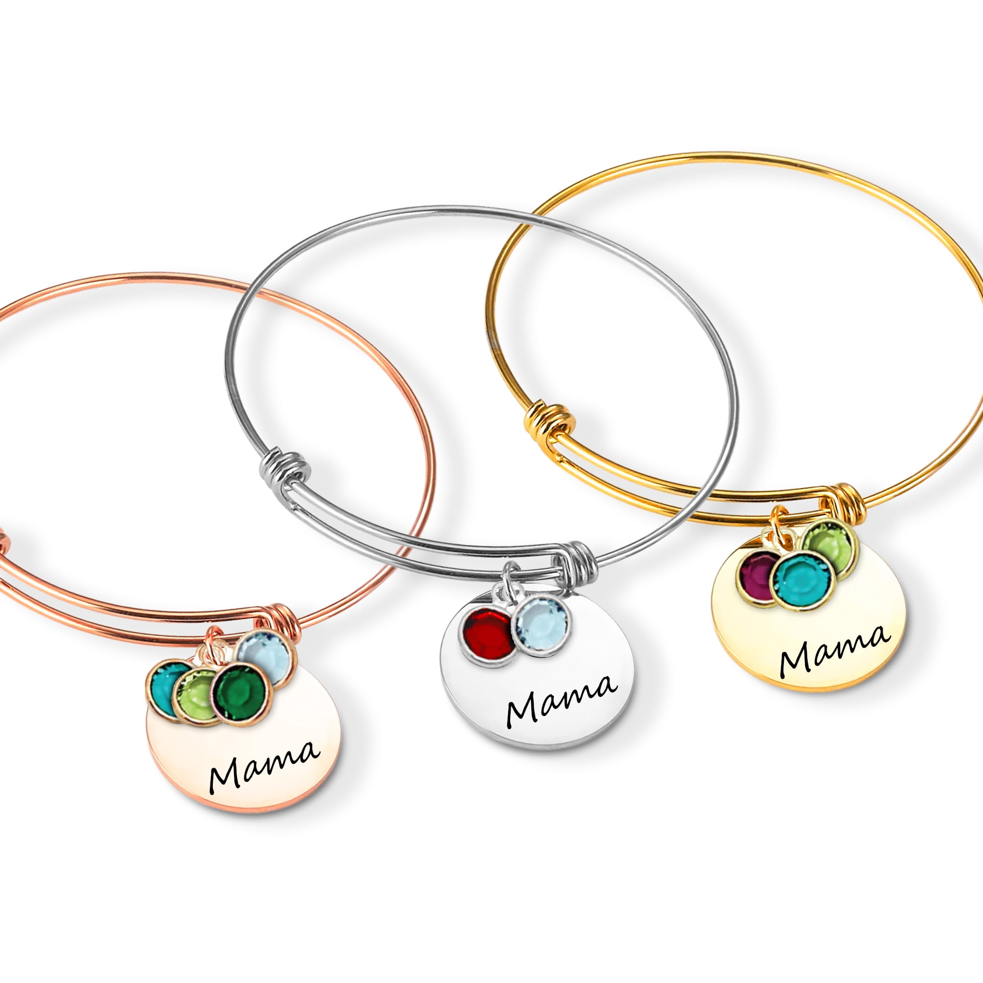 Mama Bracelet Personalized With Kids Birth Month Birthstones - Mom ...