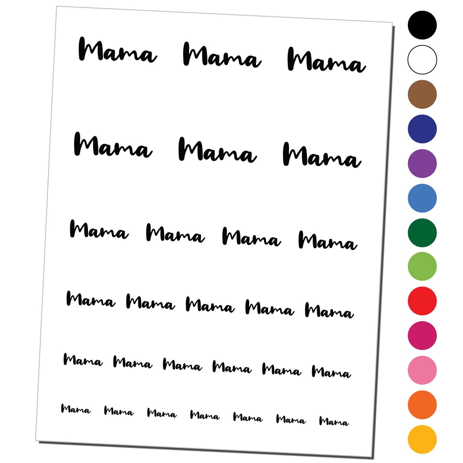 Mama Cursive Text Mom Mother Water Resistant Temporary Tattoo Set Fake ...