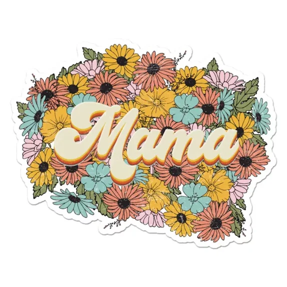 Mama Daisy Flowers Sticker Phone Decal Water Bottle Stickers Car Decals ...
