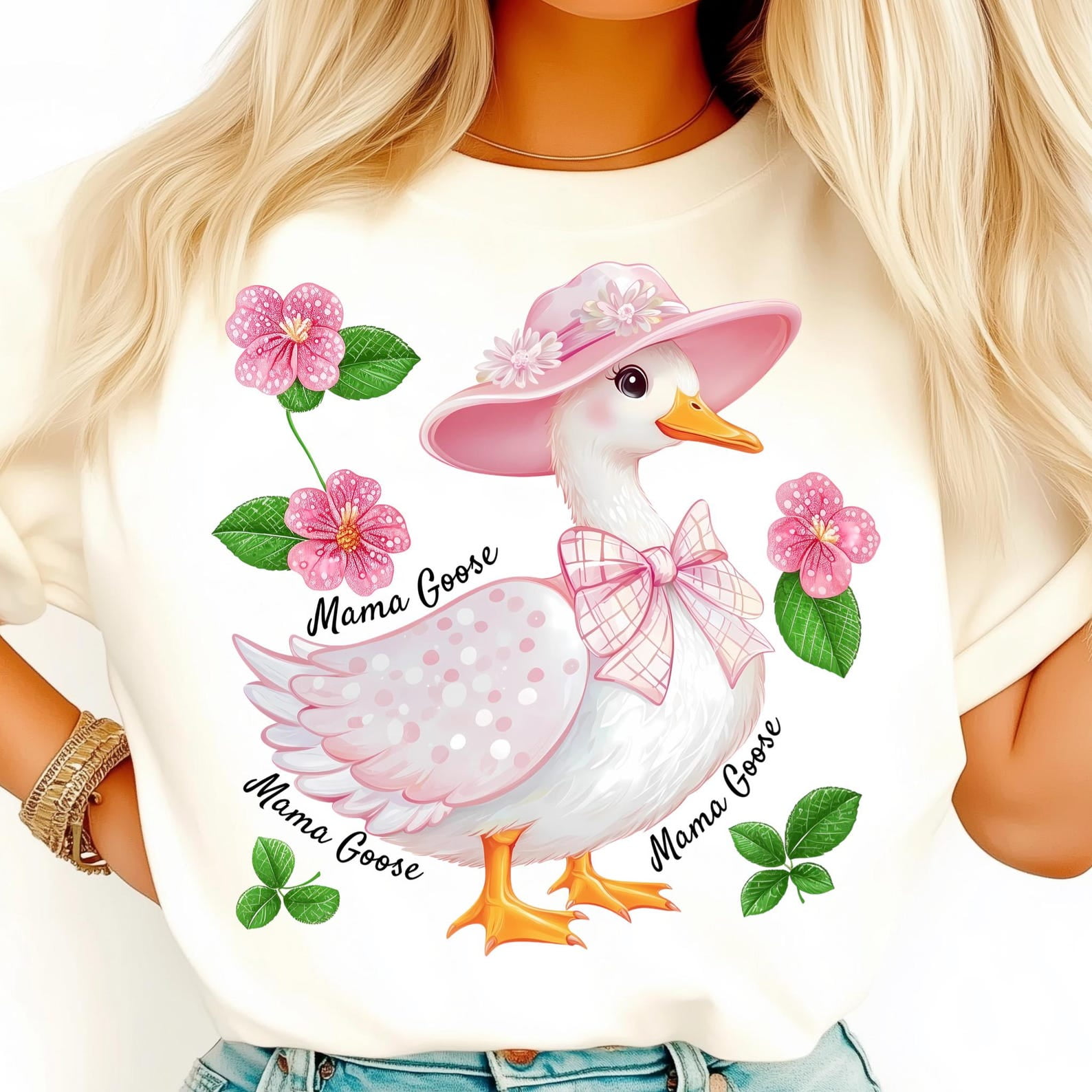 Mama Goose Coquette Shirt, Cute Farm Goose Clipart, Cottagecore Spring ...