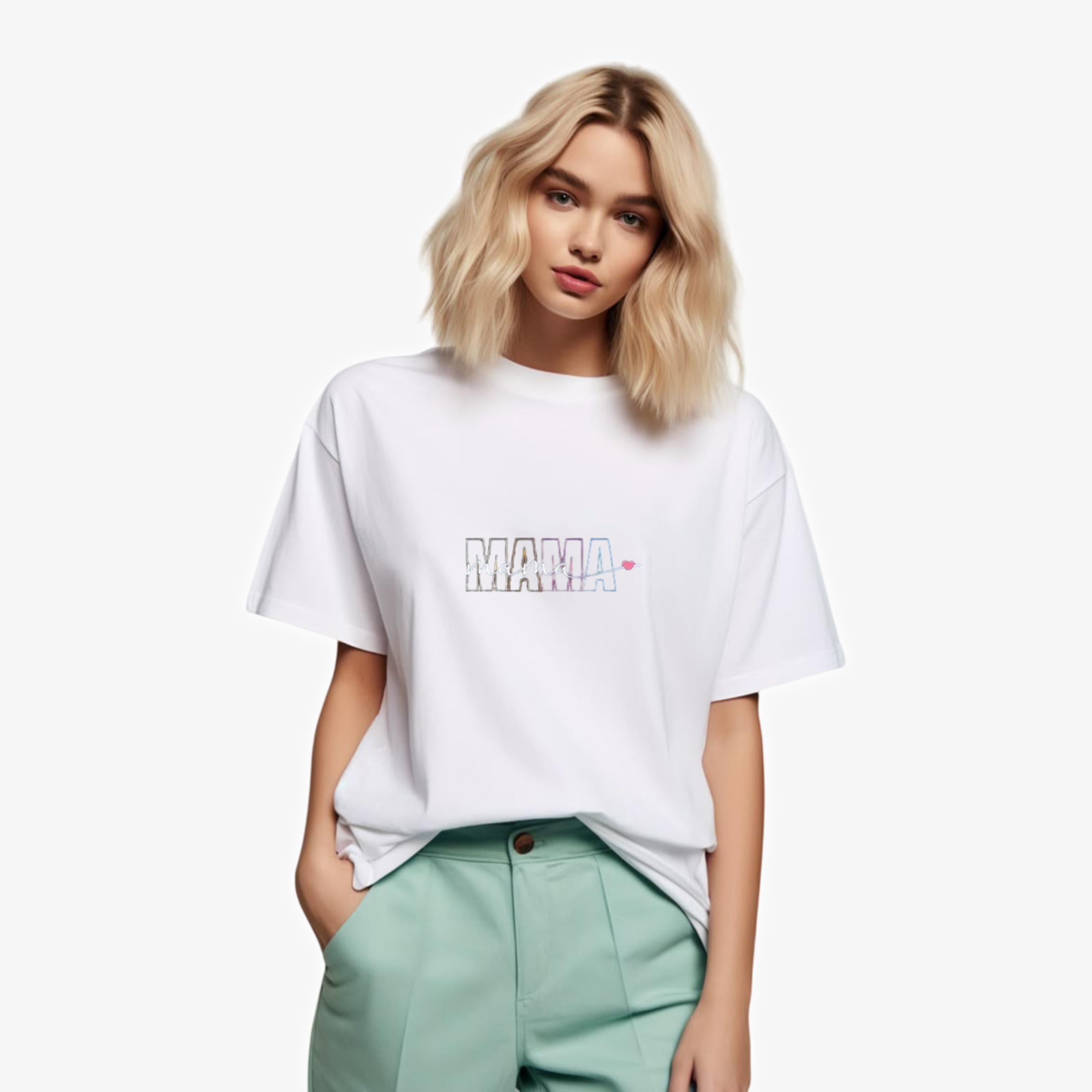 Mama Graphic T-Shirt Simple Stylish Bold Font Tee for Moms Everyday ...