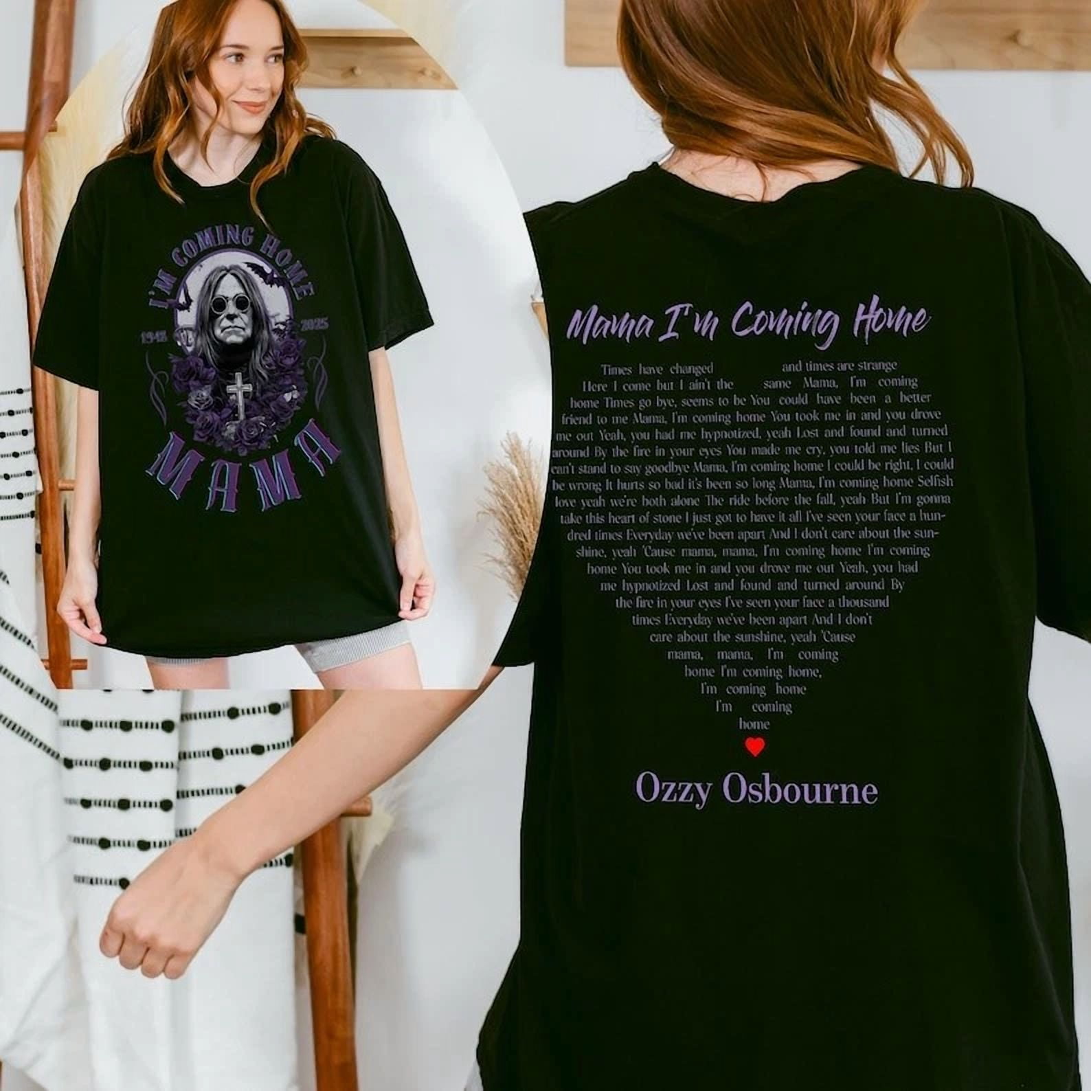 Mama I'm Coming Home Ozzy Osbourne Shirt Legend 1948-2025 Tee - Walmart.com