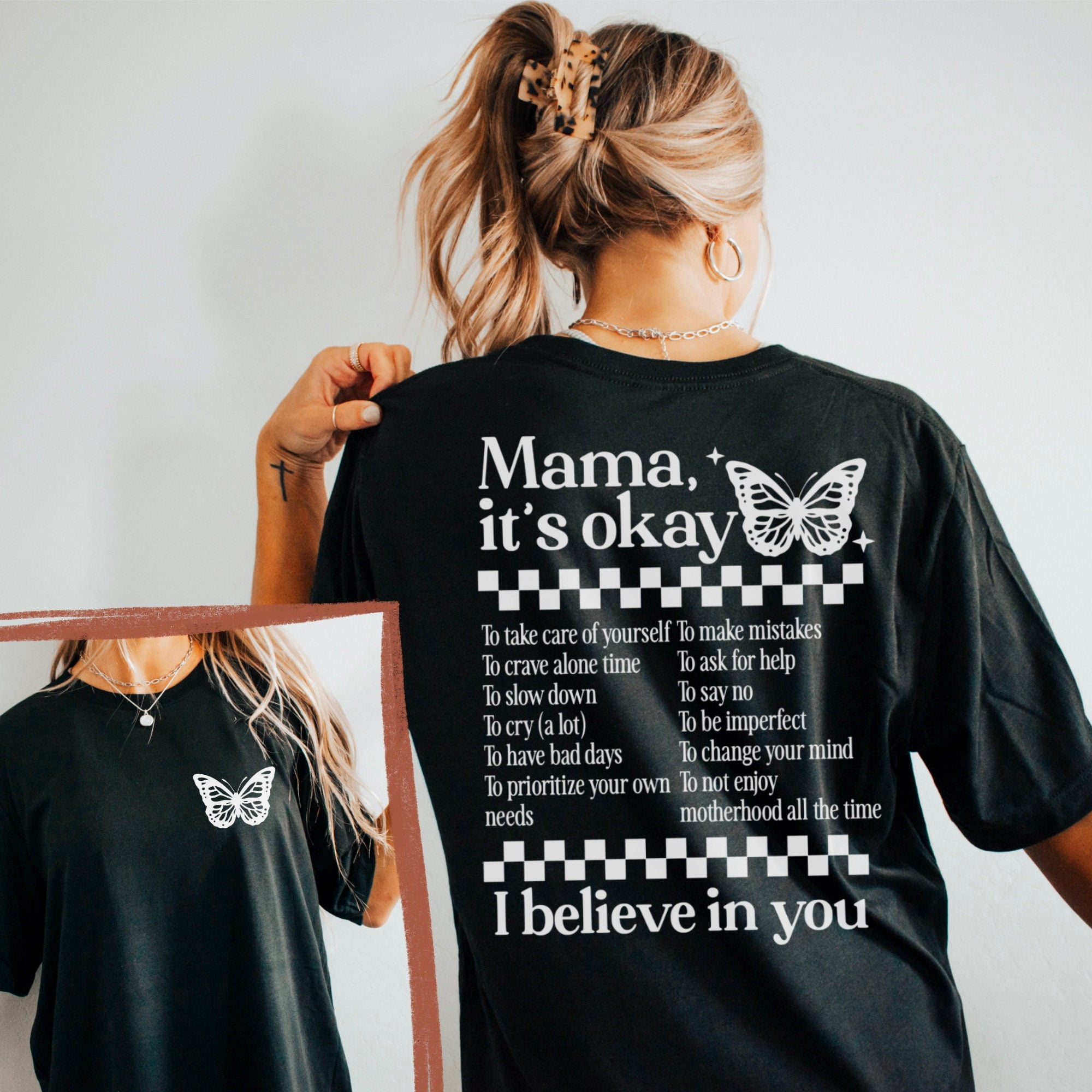 Mama It's Okay Shirt, Tnspirational Mama Shirt, Retro Groovy Mom Shirt ...