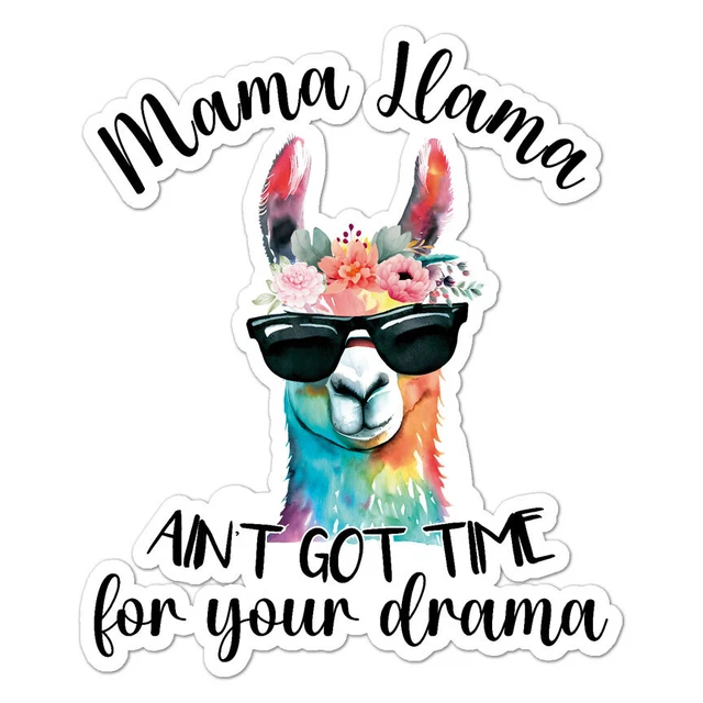 Mama Llama Drama Sticker Indoor Outdoor Phone Decal Water Bottle ...