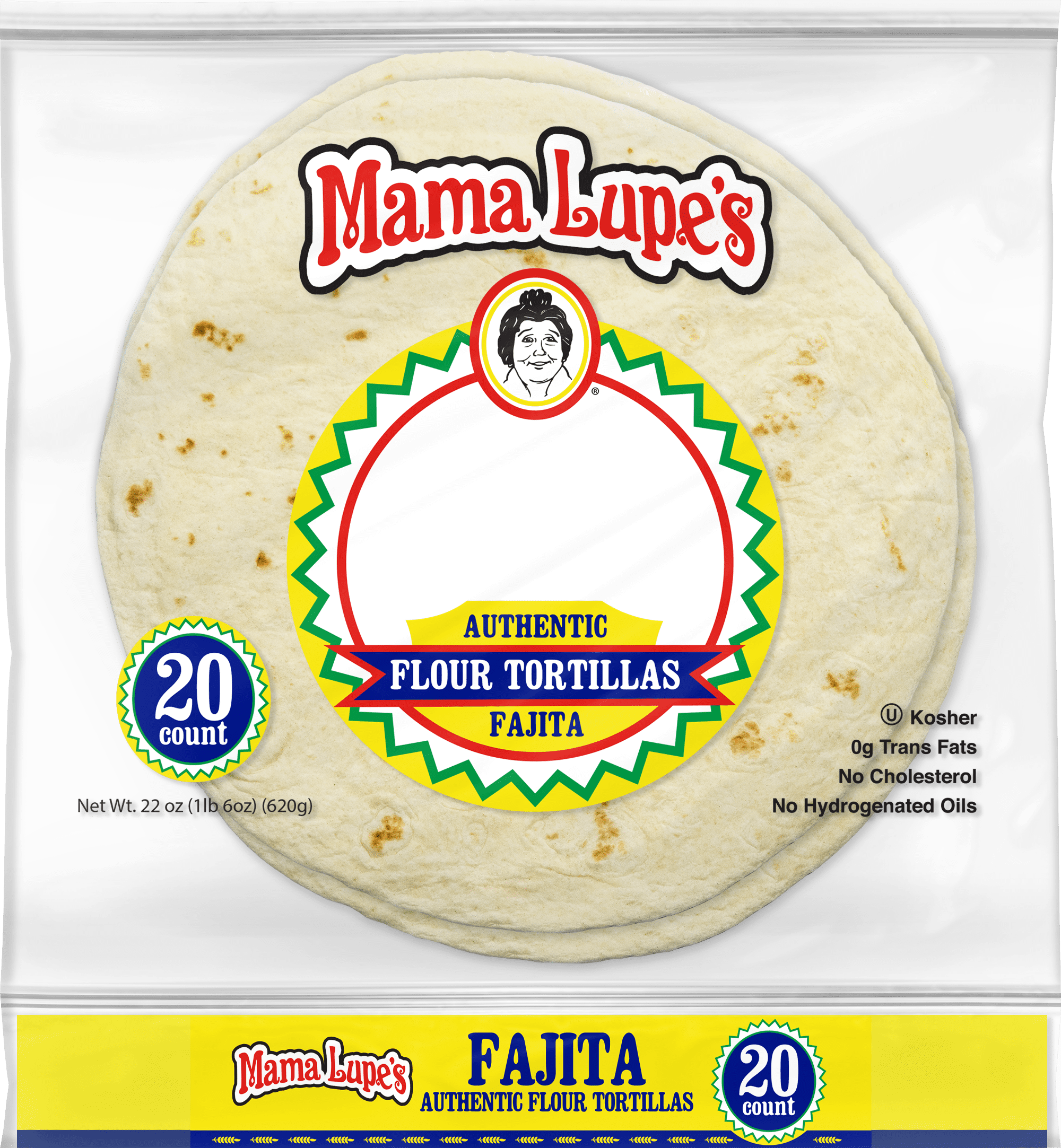 Mama Lupe's Authentic Flour Tortillas, 20 Count Value Pack Fajita Size ...