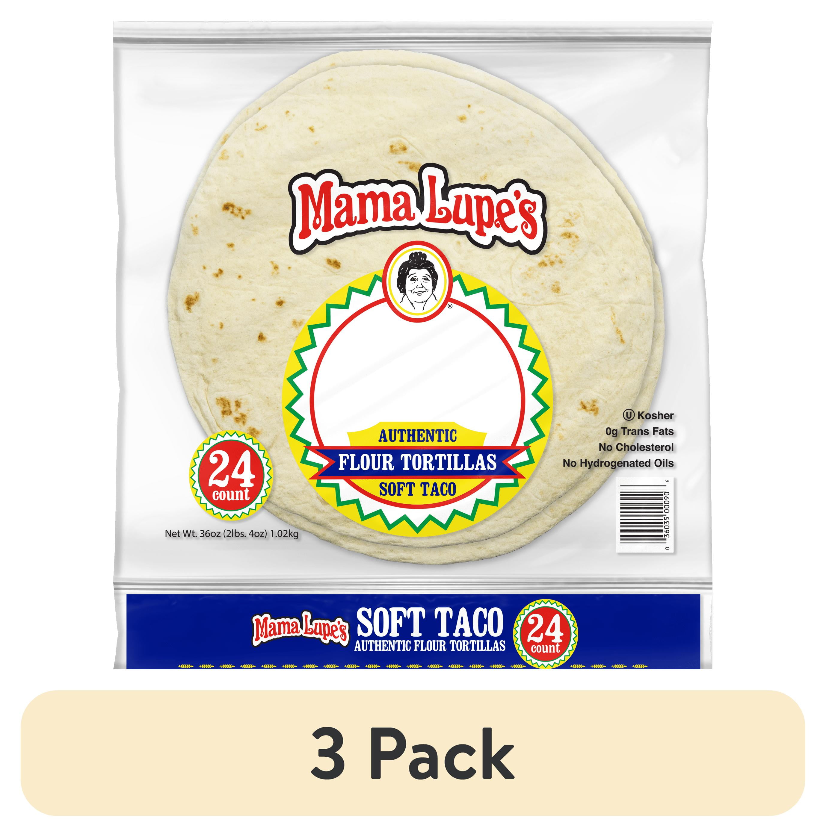 (3 pack) Mama Lupe's Authentic Flour Tortillas, 24 Count Soft Taco Size, 32oz - Walmart.com