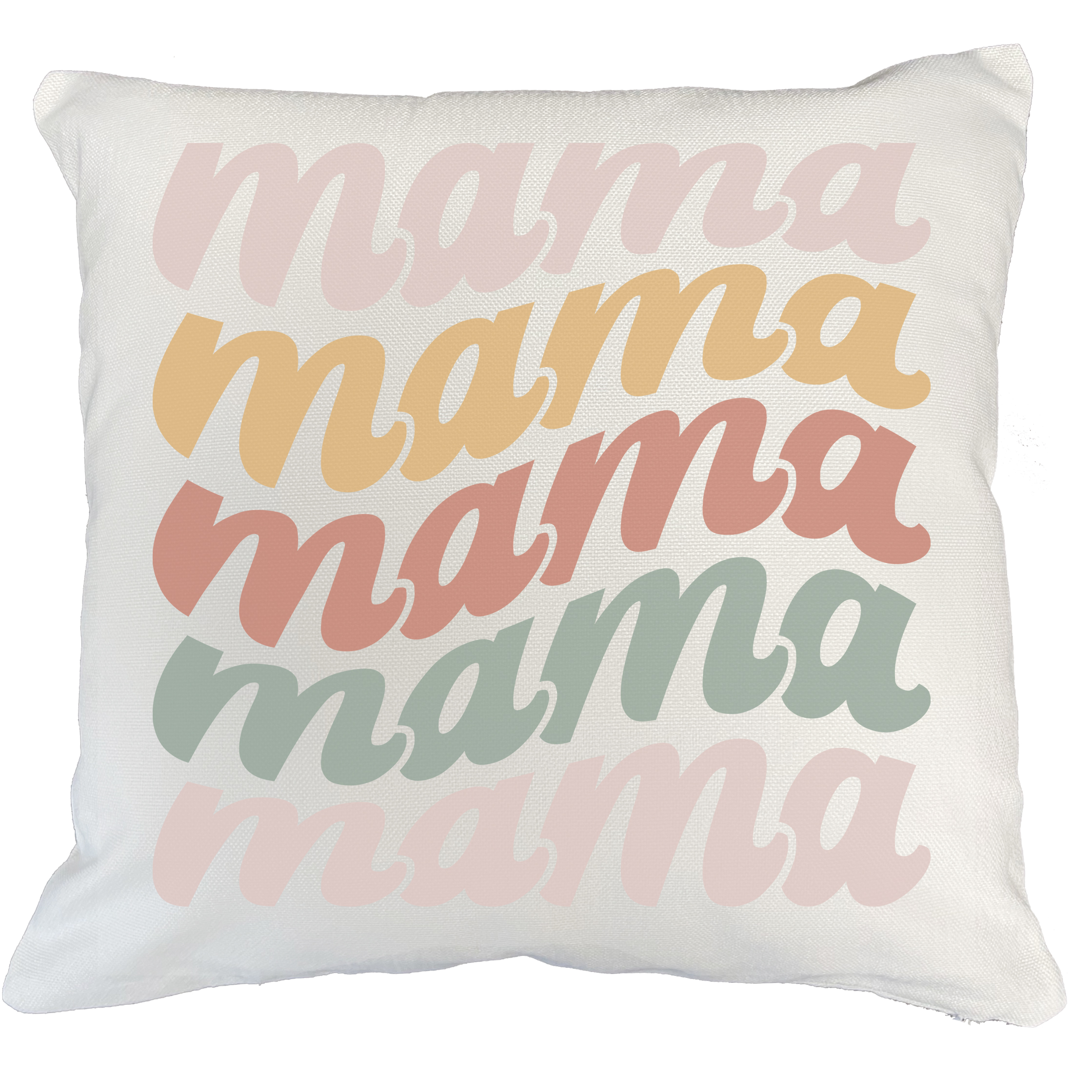 Mama, Mama, Mama, Groovy Retro Wavy Text Merch Gift, White Pillow Case ...