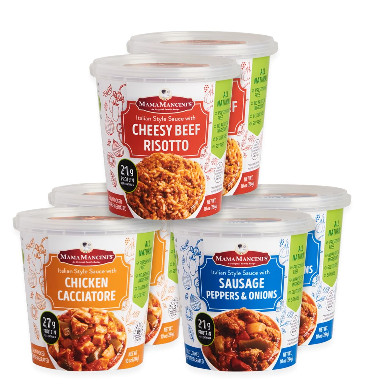Mama Mancini's Gluten Free Variety Pack Meals to Go (6 Cups) - Walmart.com
