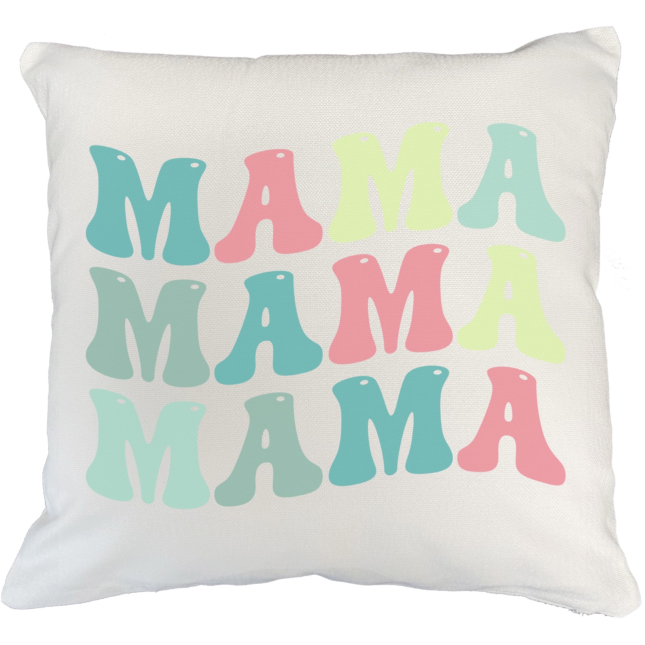 Mama, Mom Themed, Groovy Retro Wavy Text Merch Gift, White Pillow Case ...