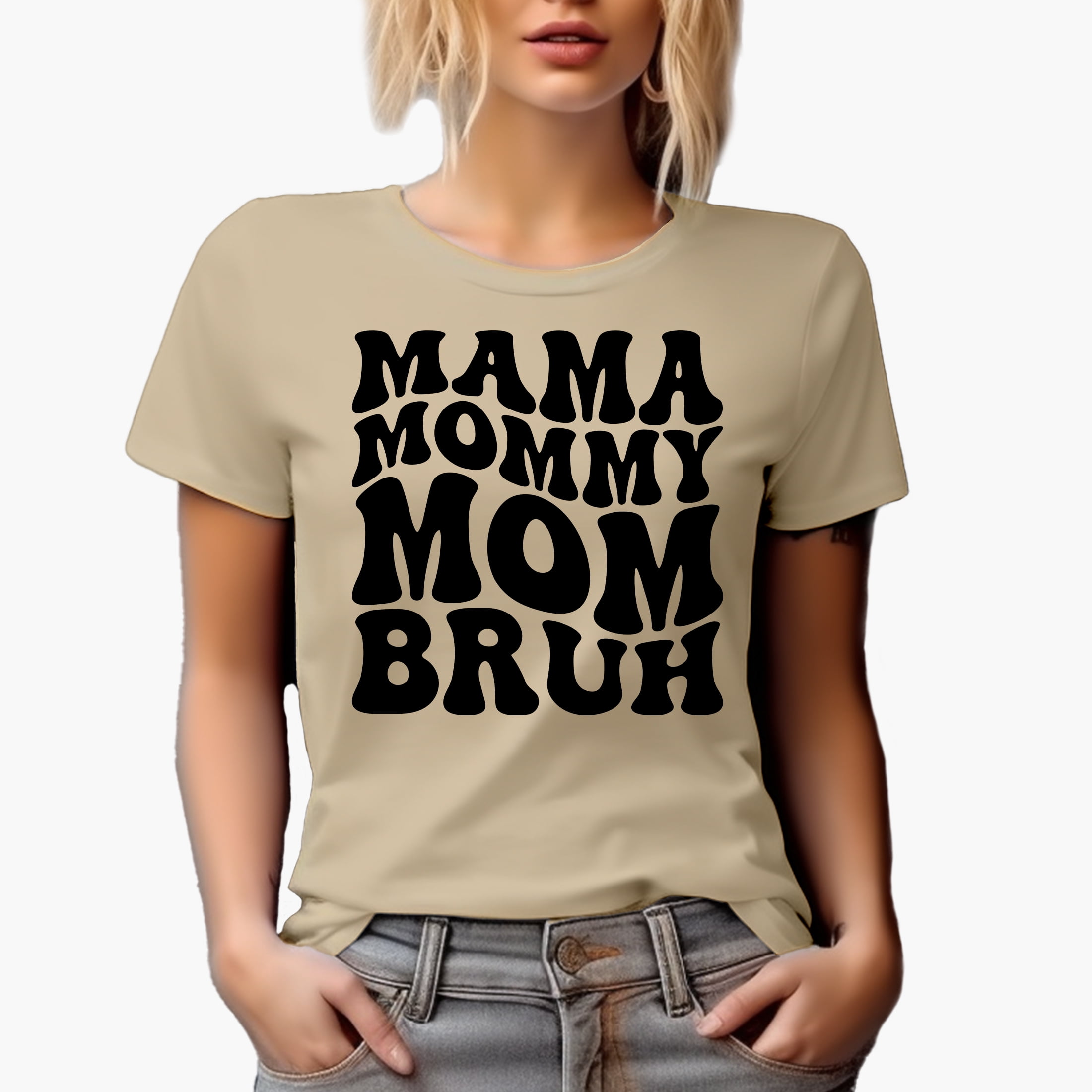 Mama, Mommy, Mom, Bruh, Cool Moms Themed, Groovy Retro Wavy Text Merch ...
